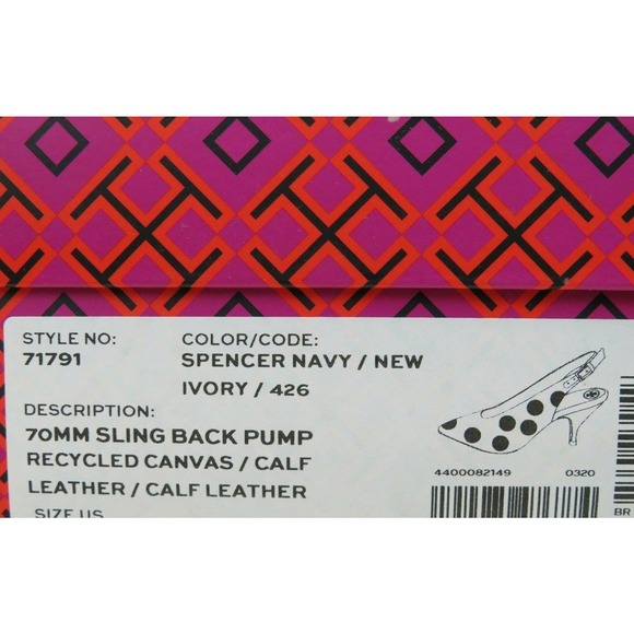 Tory Burch | Shoes | Nib Tory Burch Navy Blue Canvas Ivory Polka Dots ...